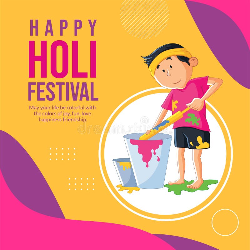 Happy Holi banner design stock vector. Illustration of poster - 243449425