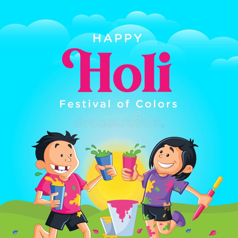 Happy Holi banner design stock vector. Illustration of festive - 243520831