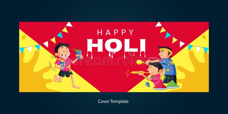 Happy Holi Cover Page Design Stock Vector - Illustration of culture ...
