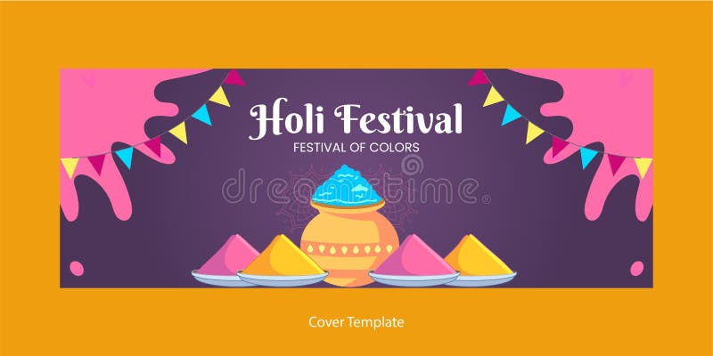 Happy Holi Cover Page Design Stock Vector - Illustration of graphic ...