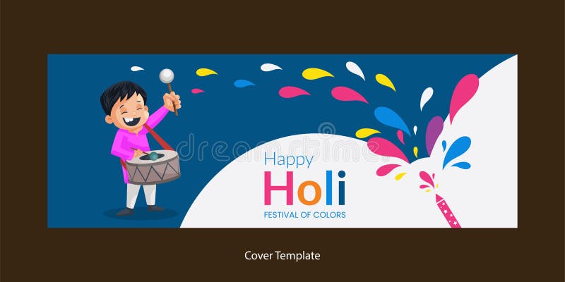 Happy Holi Cover Page Design Stock Vector - Illustration of cover, boys ...