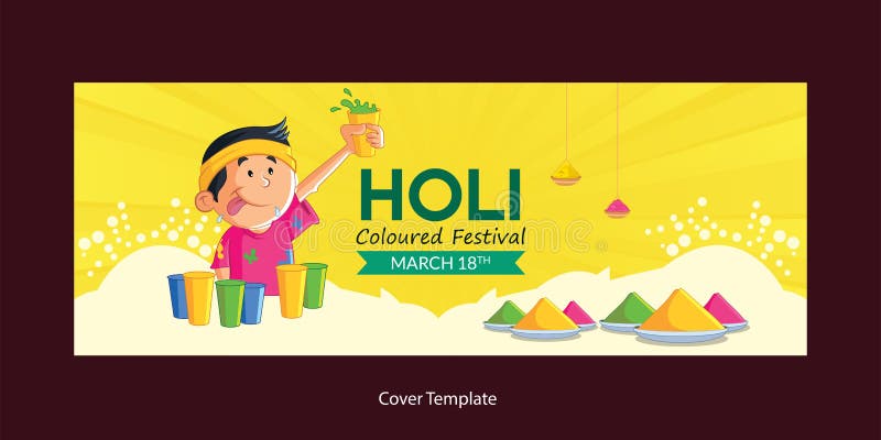 Happy Holi Cover Page Design Stock Vector - Illustration of happy ...