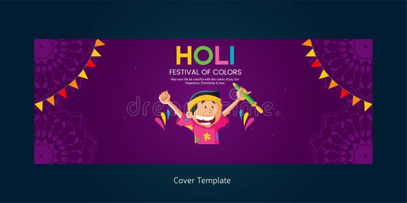 Happy Holi Cover Page Design Stock Vector - Illustration of excitement ...