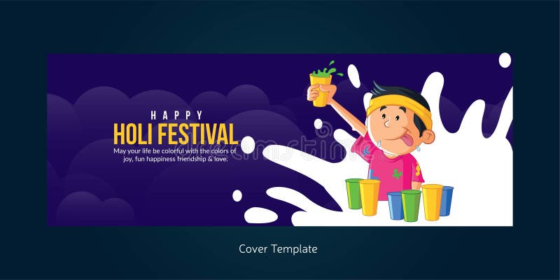 Happy Holi Cover Page Design Stock Vector - Illustration of culture ...
