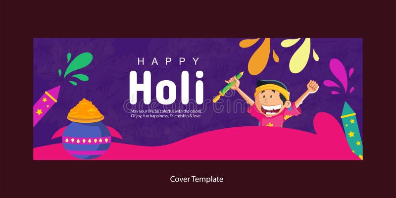 Happy Holi Cover Page Design Stock Vector - Illustration of colors ...