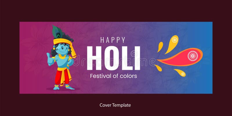 Happy Holi Cover Page Design Stock Vector - Illustration of banner ...