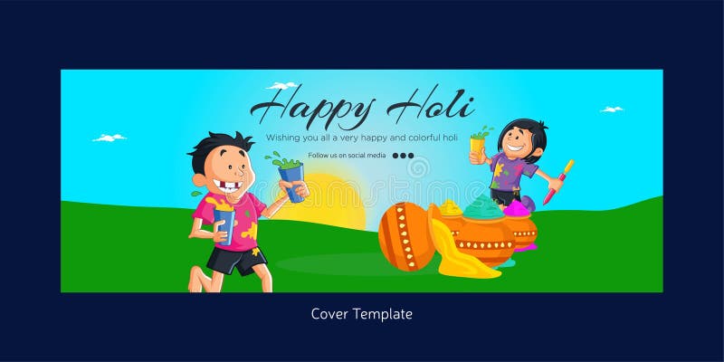 Happy Holi Cover Page Design Stock Vector - Illustration of cover ...