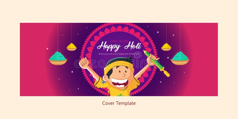 Happy Holi Cover Page Design Stock Vector - Illustration of holi ...