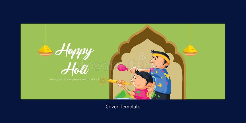 Happy Holi Cover Page Design Stock Vector - Illustration of culture ...