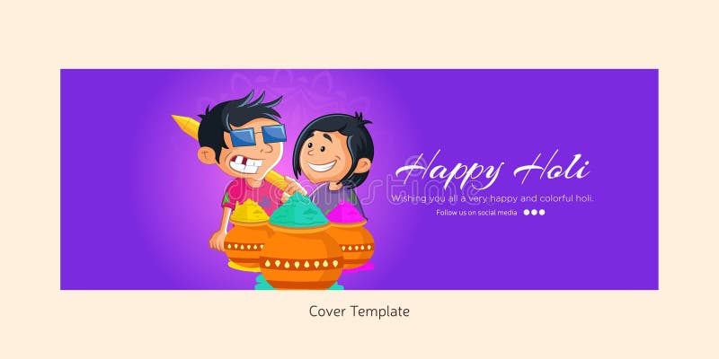 Happy Holi Cover Page Design Stock Vector - Illustration of colours ...