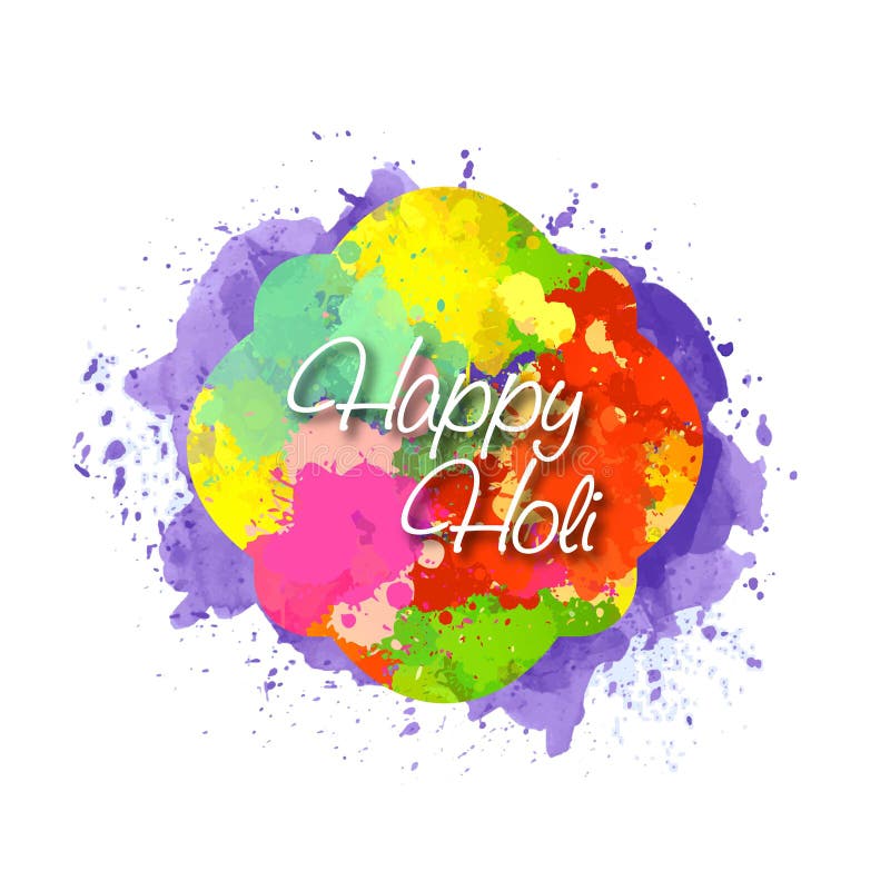 Happy Holi Design with Creative Typography Vector Stock Vector ...