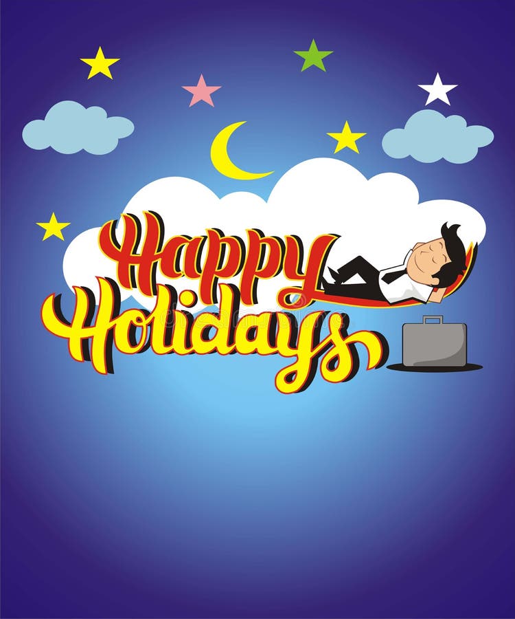 Happy Holiday Sleeping on the Beach Stock Illustration - Illustration ...