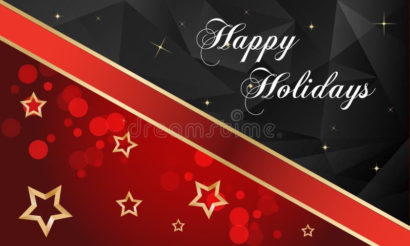 Happy Holidays Banner Layout Design Template Graphic Abstract Black and ...