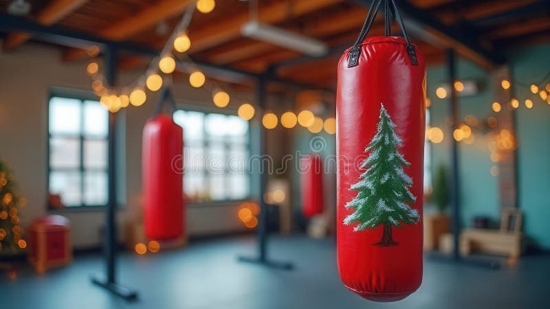 Happy holidays boxing sack stock illustration. Illustration of lights ...