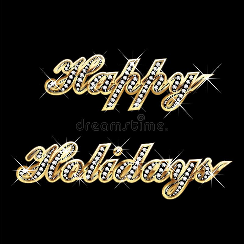 Happy Holidays Gold Stock Illustrations – 28,395 Happy Holidays Gold ...