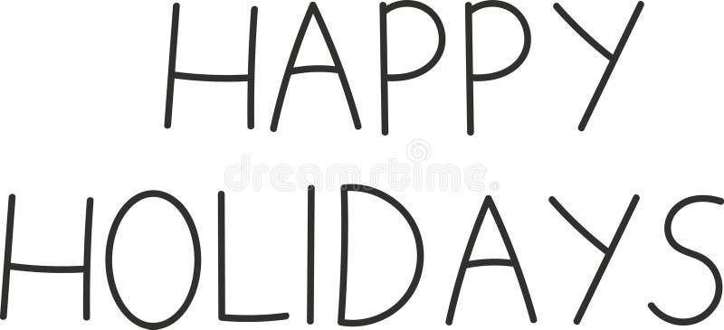 Happy Holidays Lettering Doodle Stock Vector - Illustration of card ...
