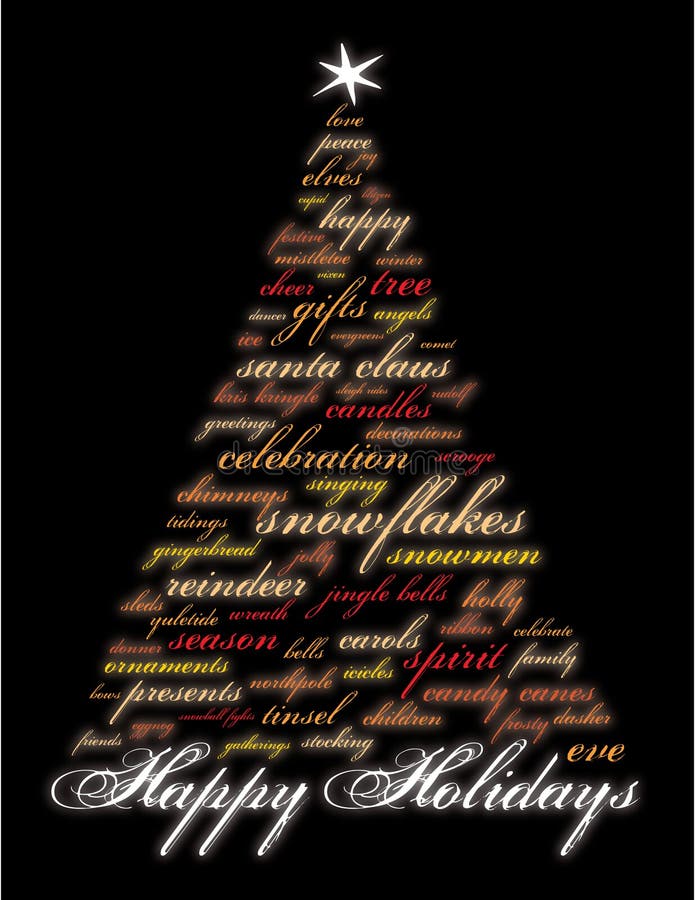 Merry christmas words stock vector. Illustration of greetings - 4349367