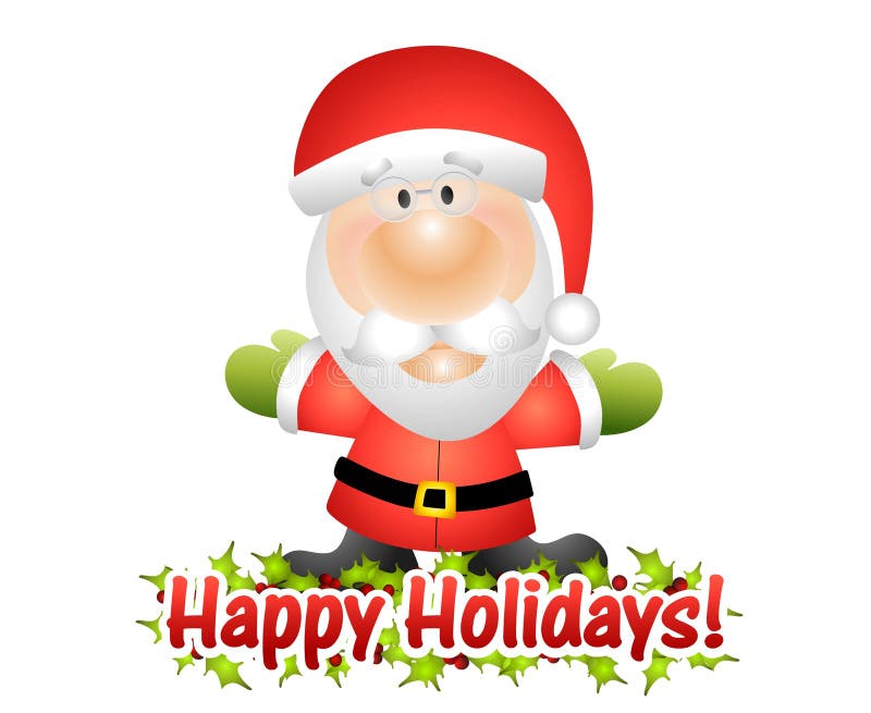 Happy Holidays Santa Claus stock illustration. Illustration of ...