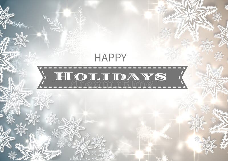 Happy Holidays Text with Snowflakes Stock Illustration - Illustration ...