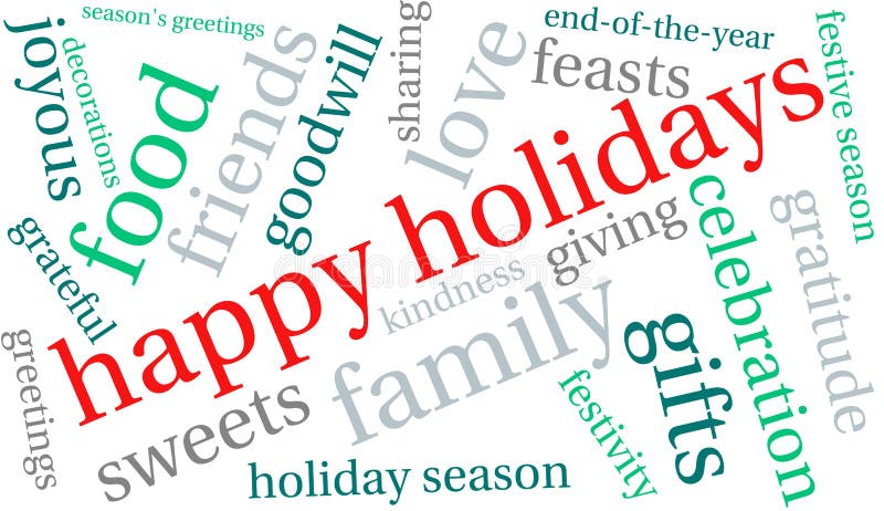 Happy Holidays Word Cloud stock vector. Illustration of greetings ...