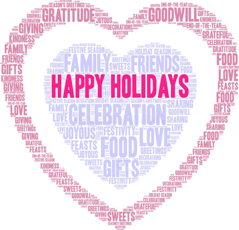 Happy Holidays Word Cloud stock vector. Illustration of feasts - 105023593
