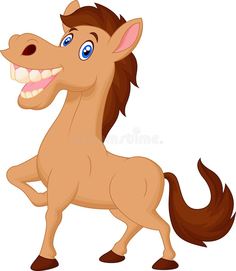 Happy horse cartoon stock vector. Illustration of happy - 45726313