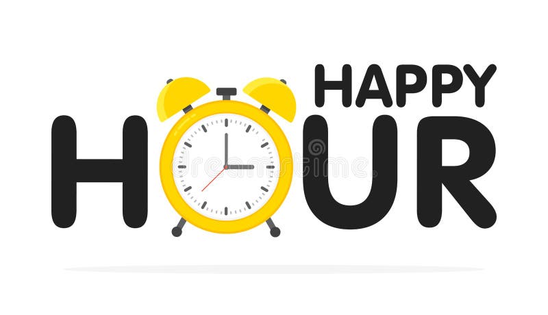 Happy Hour Alarm Clock Design, Vector Illustration Stock Vector ...