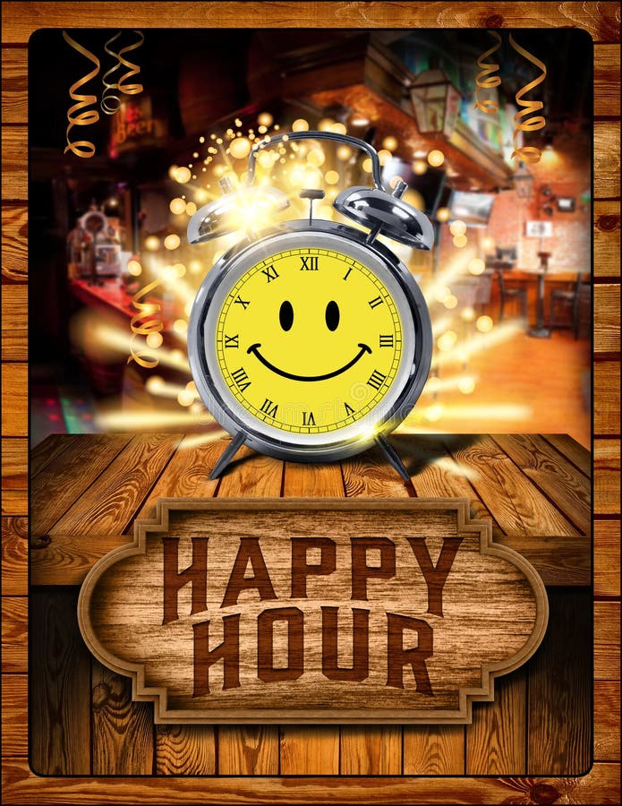 Happy Hour Cocktail Background Stock Illustration - Illustration of ...