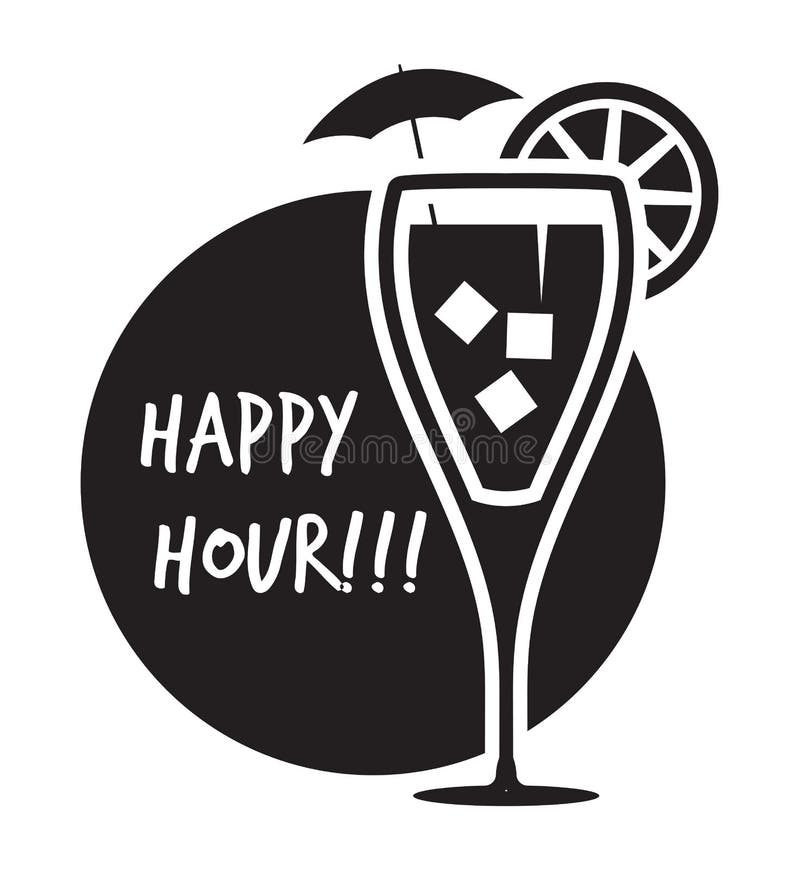 Happy Hour Cocktail stock vector. Illustration of restaurant - 67489204