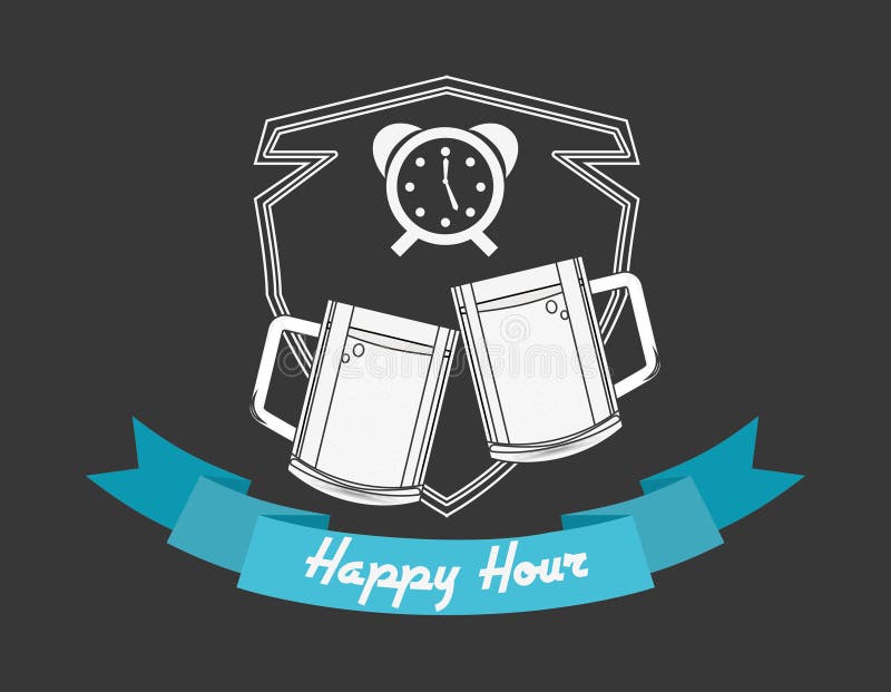 Happy hour design stock illustration. Illustration of party - 64332117
