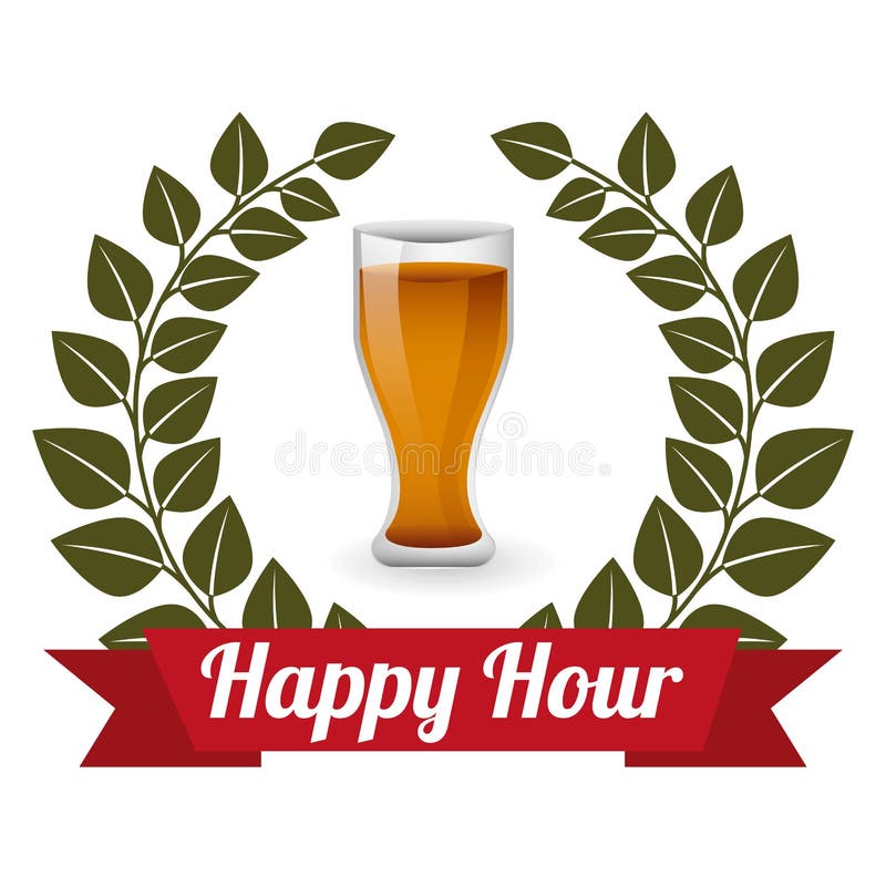 Happy hour design stock vector. Illustration of badge - 47639921