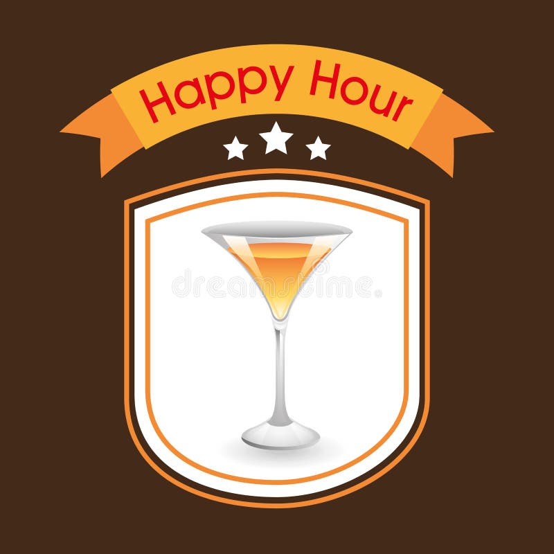 Happy hour design stock vector. Illustration of card - 47640001