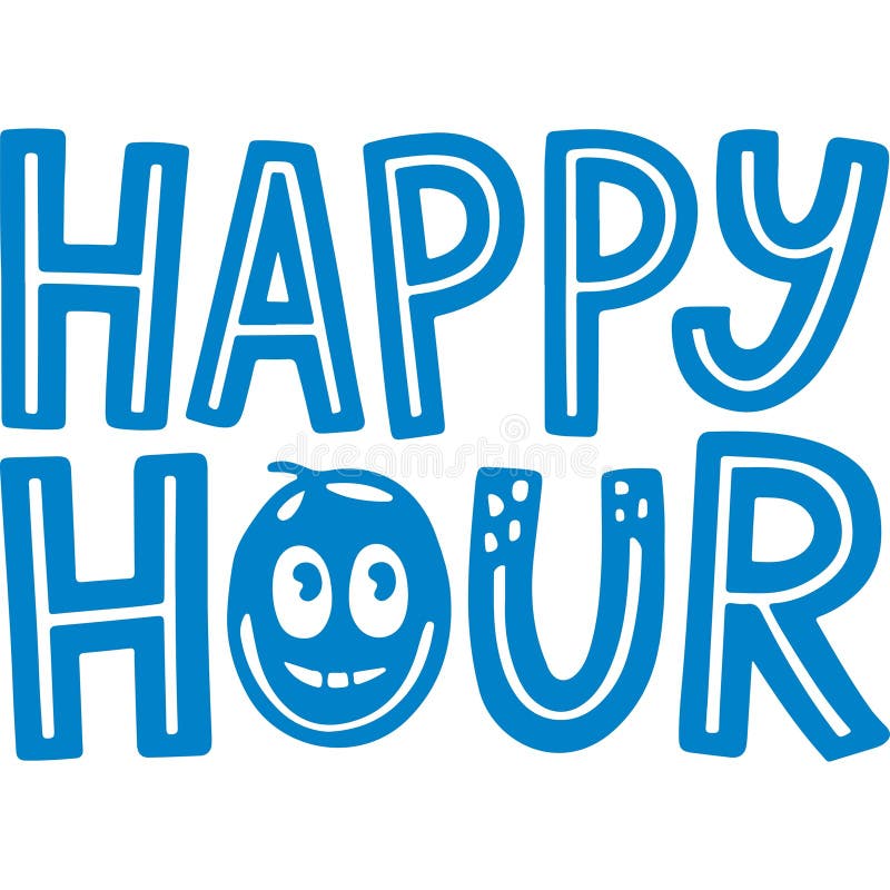 Happy Hour Fun Cartoon Design Stock Vector - Illustration of face ...