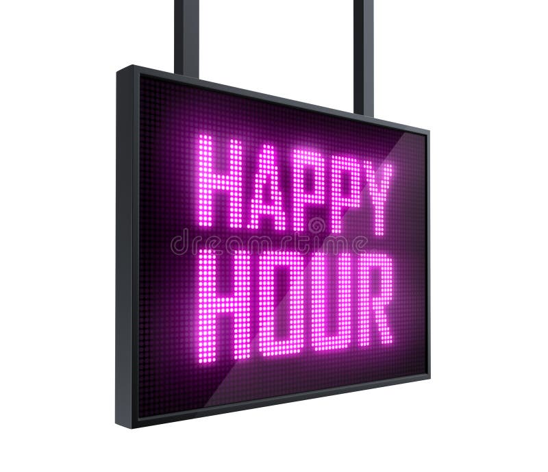 Happy Hour led sign stock illustration. Illustration of business ...