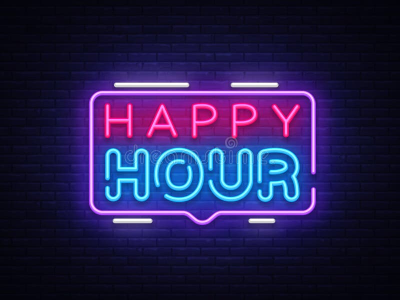 Happy Hour Neon Sign Vector. Happy Hour Design Template Neon Sign ... Happy Hour Neon Sign Vector. Happy Hour Design Template Neon Sign ...