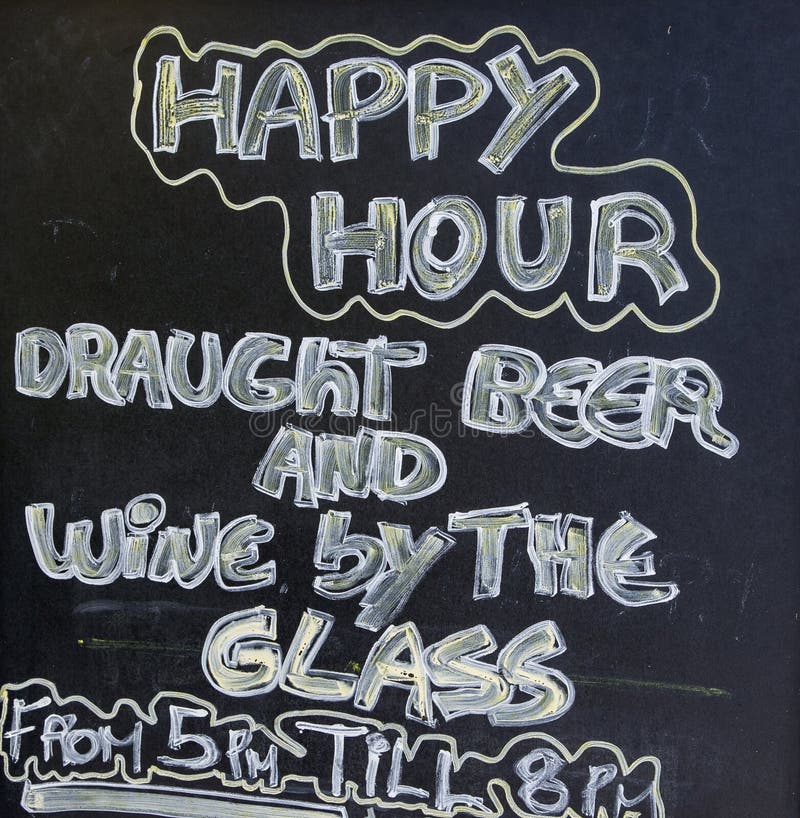 Happy hour sign stock photo. Image of information, menu - 48365004