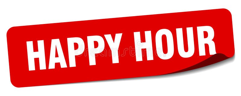 Happy Hour Sticker. Happy Hour Label Stock Vector - Illustration of ...