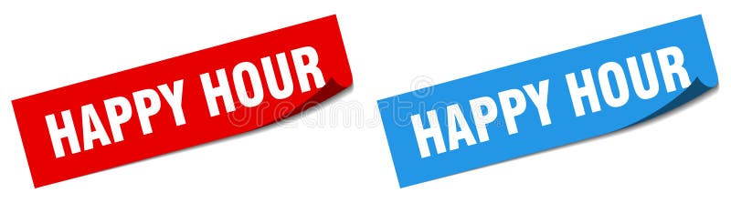 Happy Hour Sticker. Happy Hour Sign Set Stock Vector - Illustration of ...