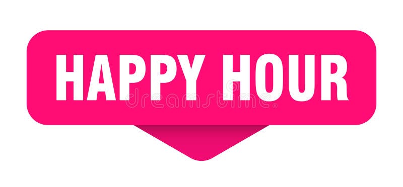 Happy Hour Sticker. Happy Hour Sign on Transparent Background Stock ...