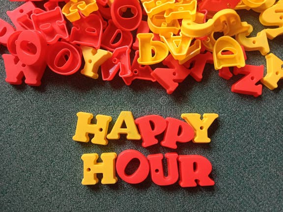 Happy Hour Text 3d Alphabet Template Design Stock Photo - Image of font ...
