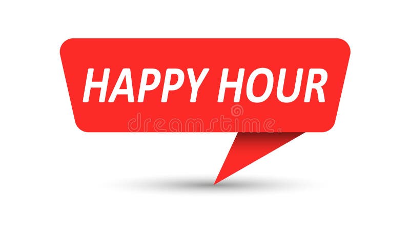 Happy Hour. Vector Banner, Pointer, Sticker, Label or Speech Bubble ...