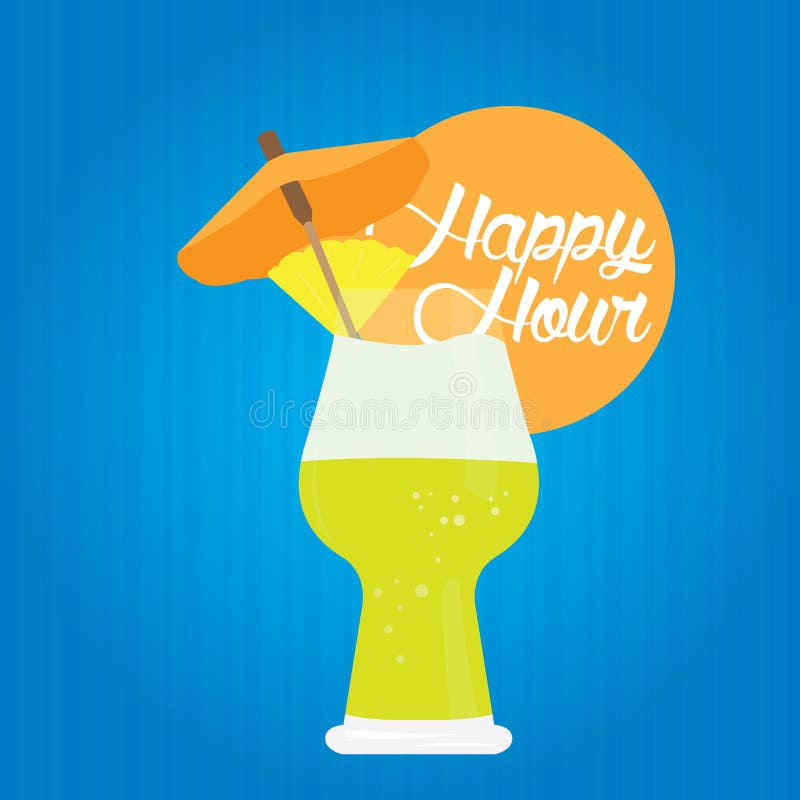 Happy hour stock illustration. Illustration of abstract - 80037164