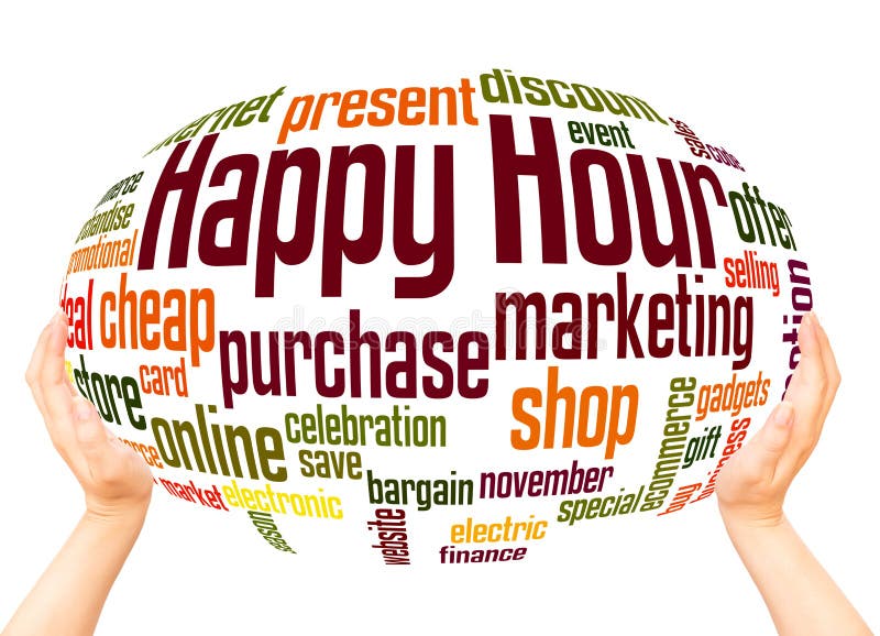 Happy Hour Word Cloud Sphere Concept Stock Illustration - Illustration ...