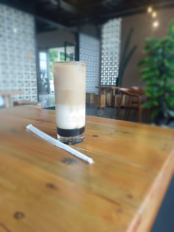 Happy Hour with Your Cold Ice Coffe Stock Image - Image of flooring ...