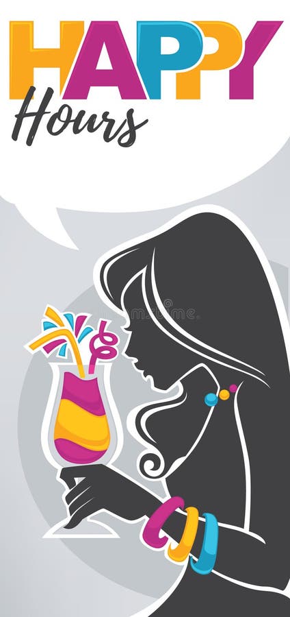 Happy hours banner stock vector. Illustration of enjoy - 73632499