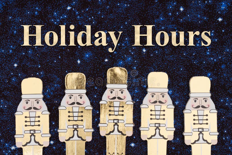 Happy Hours Message with Gold Nutcrackers Stock Image - Image of people ...