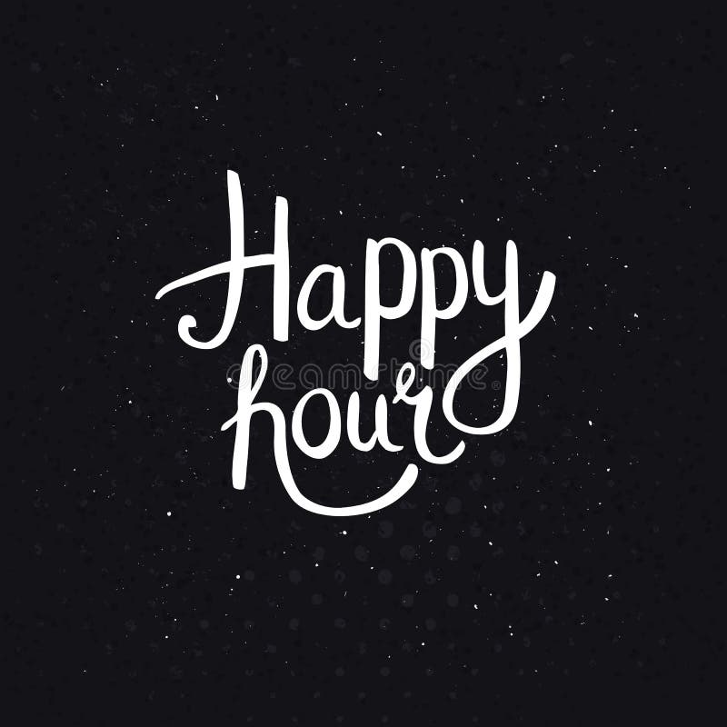 Happy Hours Phase on Abstract Black Background Stock Vector ...