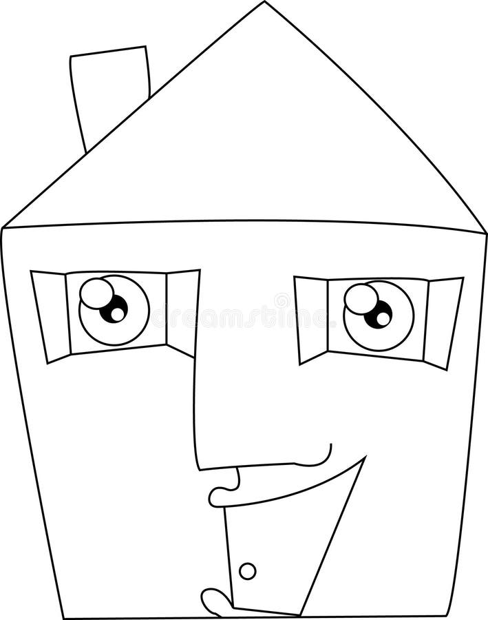 Happy House stock vector. Illustration of estate, house - 13058528