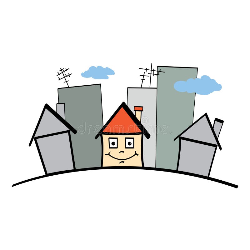 Happy House with Terrace Banner Poster Template. Stock Vector ...