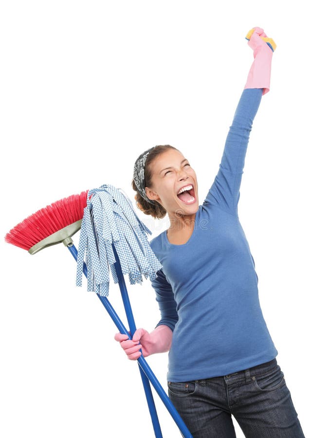House cleaning woman stock image. Image of happy, cute - 12441649